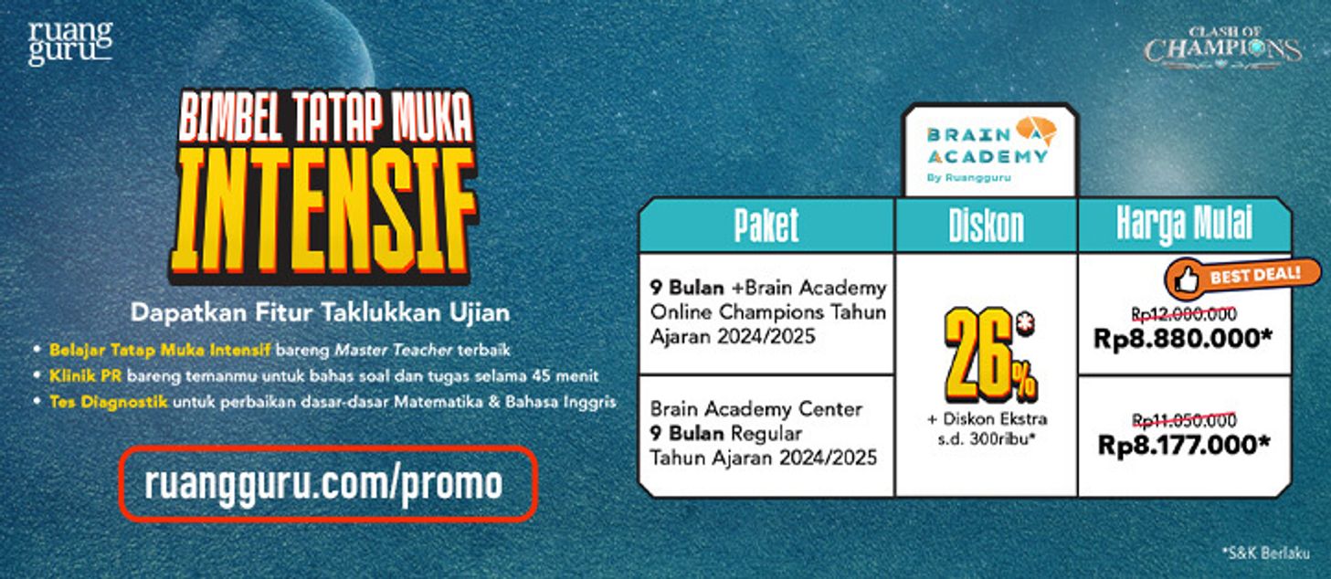 Promo Ruangguru Terbaru & Terlengkap, Diskon Up To 78%!
