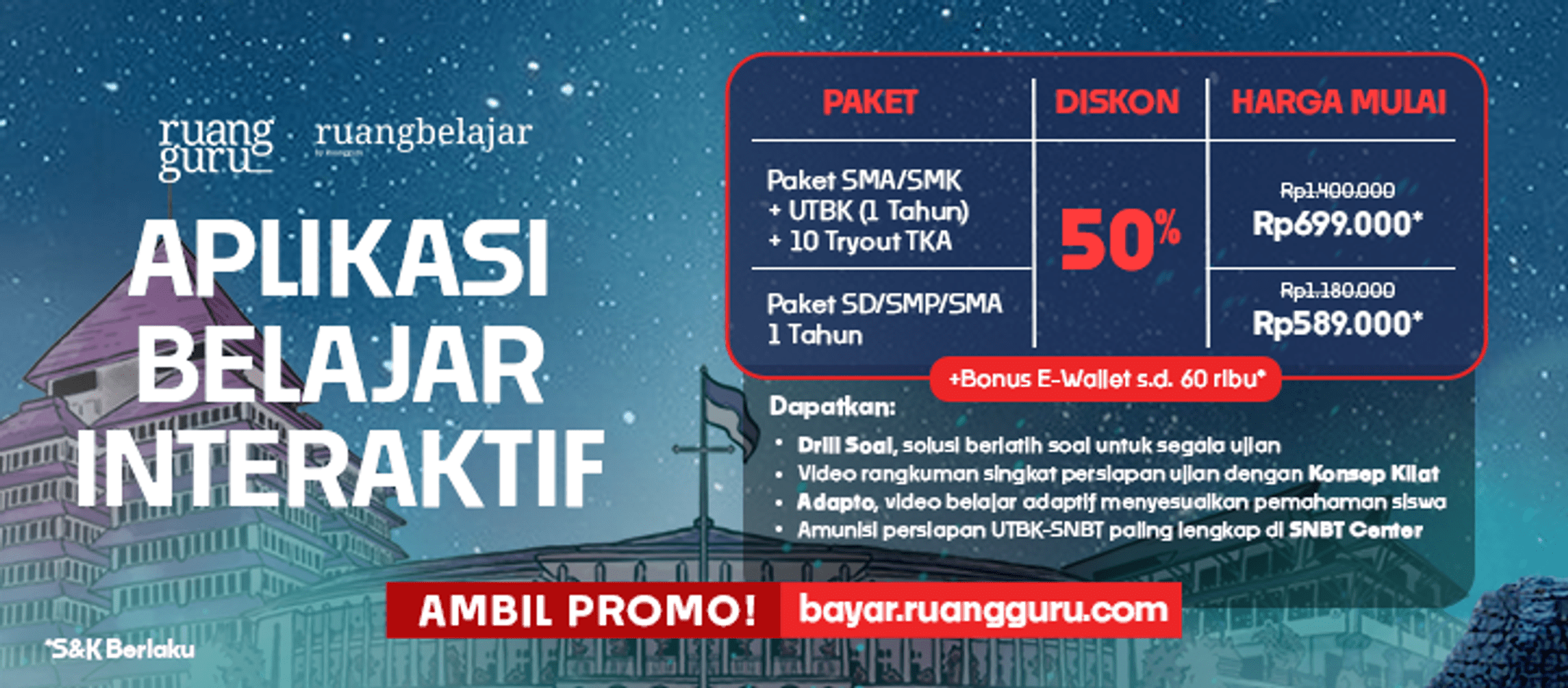Promo Ruangguru Terbaru & Terlengkap, Diskon Up To 50%!