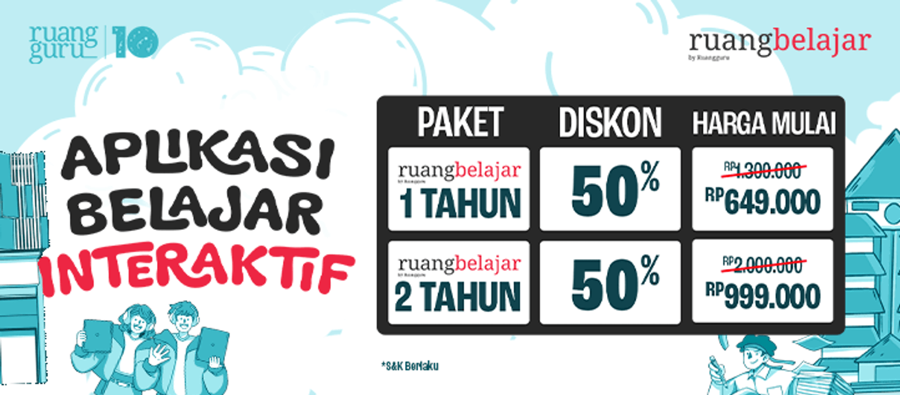 Promo Ruangguru Terbaru & Terlengkap, Diskon Up To 78%!