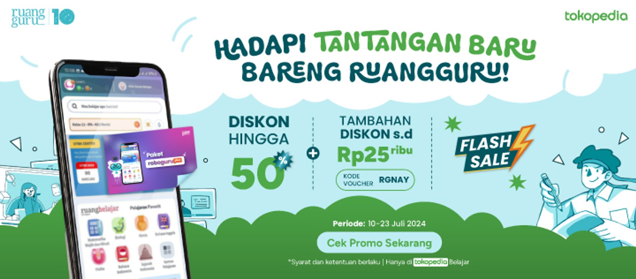 Dapatkan DISKON hingga 50% + EKSTRA DISKON s.d. Rp25.000 di Tokopedia ...