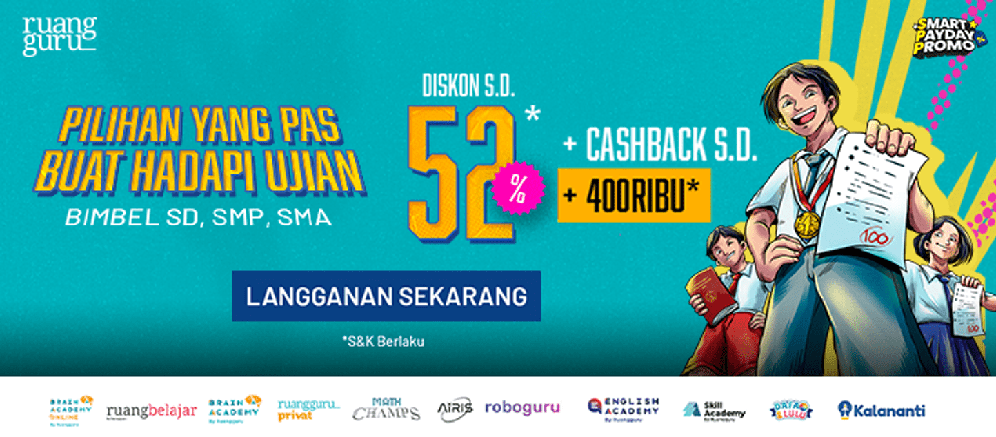 Promo Ruangguru Terbaru & Terlengkap, Diskon Up To 50%!
