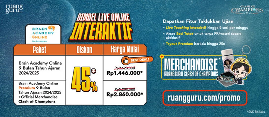 Promo Ruangguru Terbaru & Terlengkap, Diskon Up To 78%!