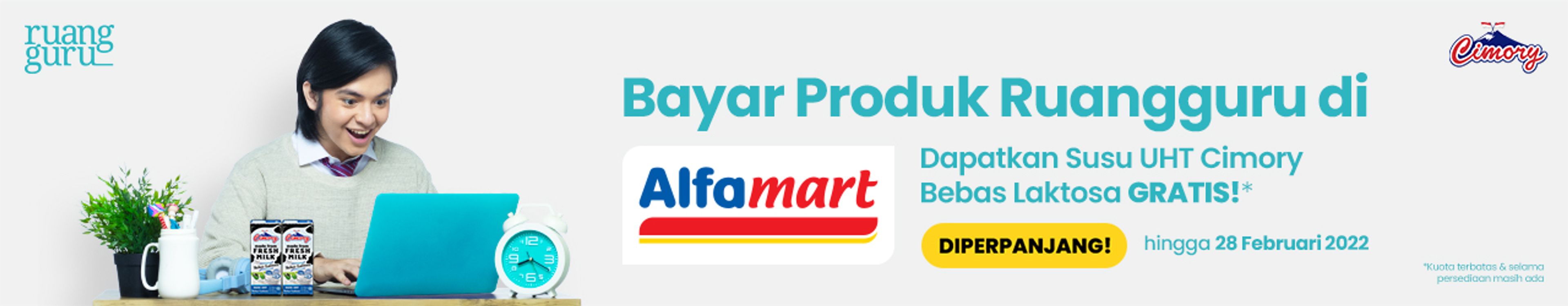 Bayar langganan belajar di Alfamart, Gratis Susu UHT Cimory