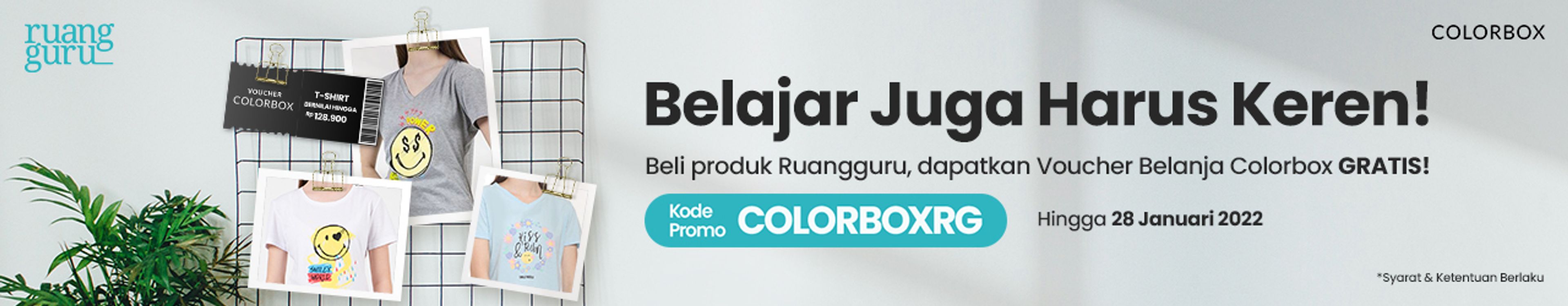 Langganan Ruangguru Diskon s/d 70% & Voucher Belanja dari Colorbox